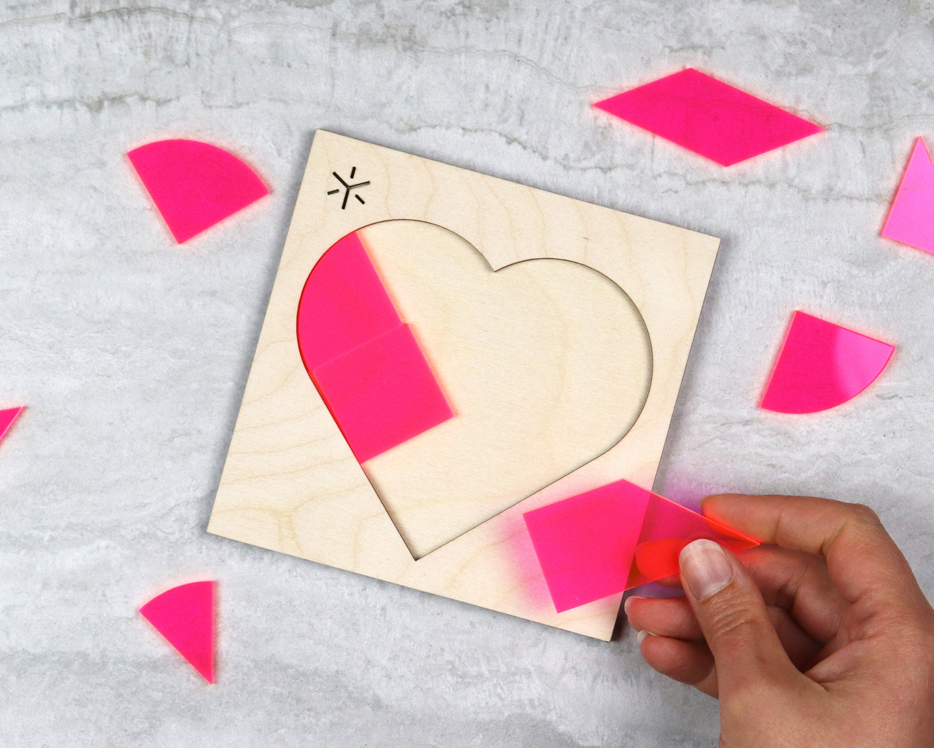 Heart Tangram Puzzle - Etsy