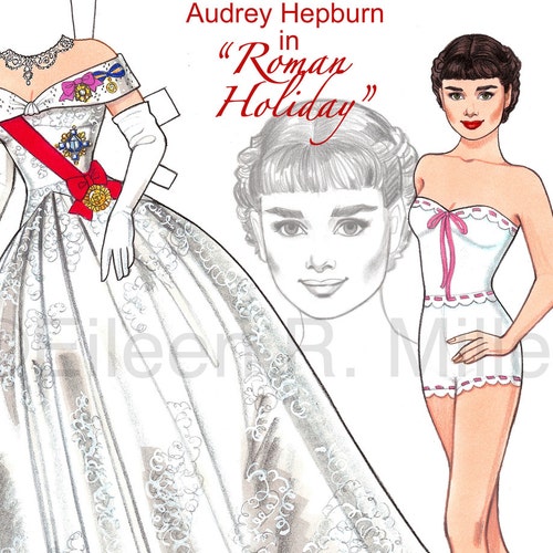 Audrey Hepburn in funny Face Paper Doll - Etsy