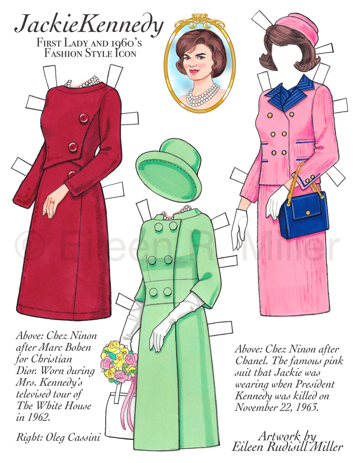 Jackie Kennedy Paper Doll - Etsy