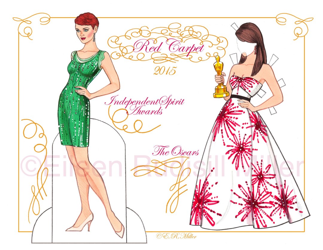 2015 Red Carpet Paper Doll - Etsy