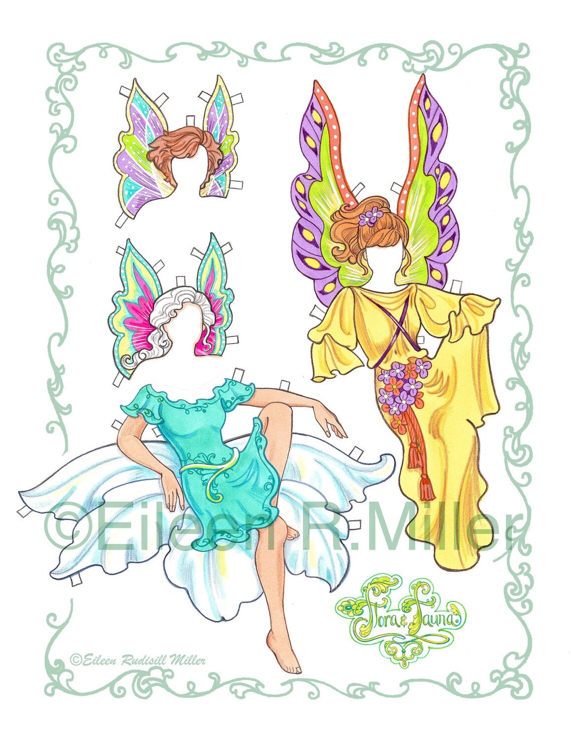 Flora and Fauna Fairy Paper Doll - Etsy