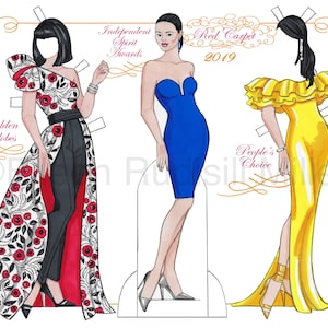 2019 Red Carpet Paper Doll - Etsy