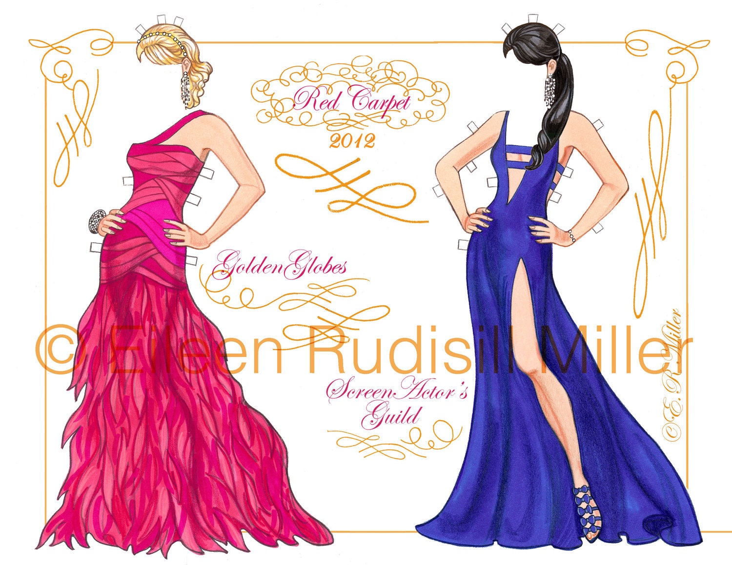 2012 Red Carpet Paper Doll - Etsy