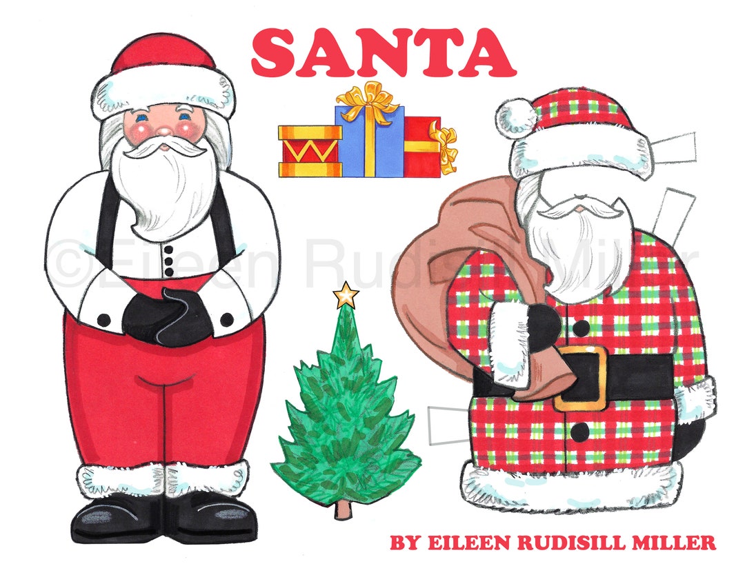 Santa Claus Paper Doll - Etsy