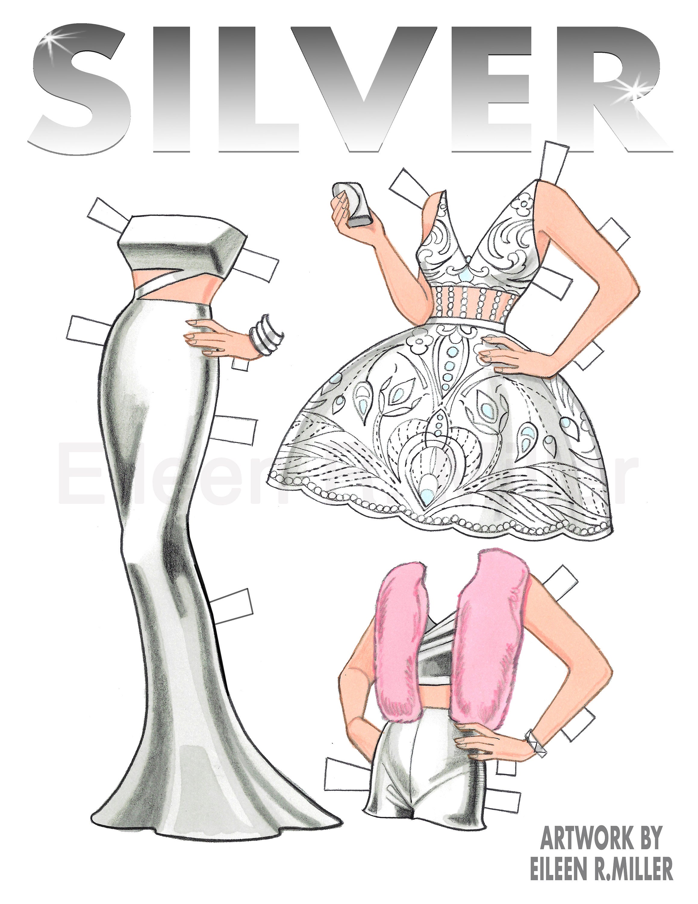 Silver Paper Doll - Etsy