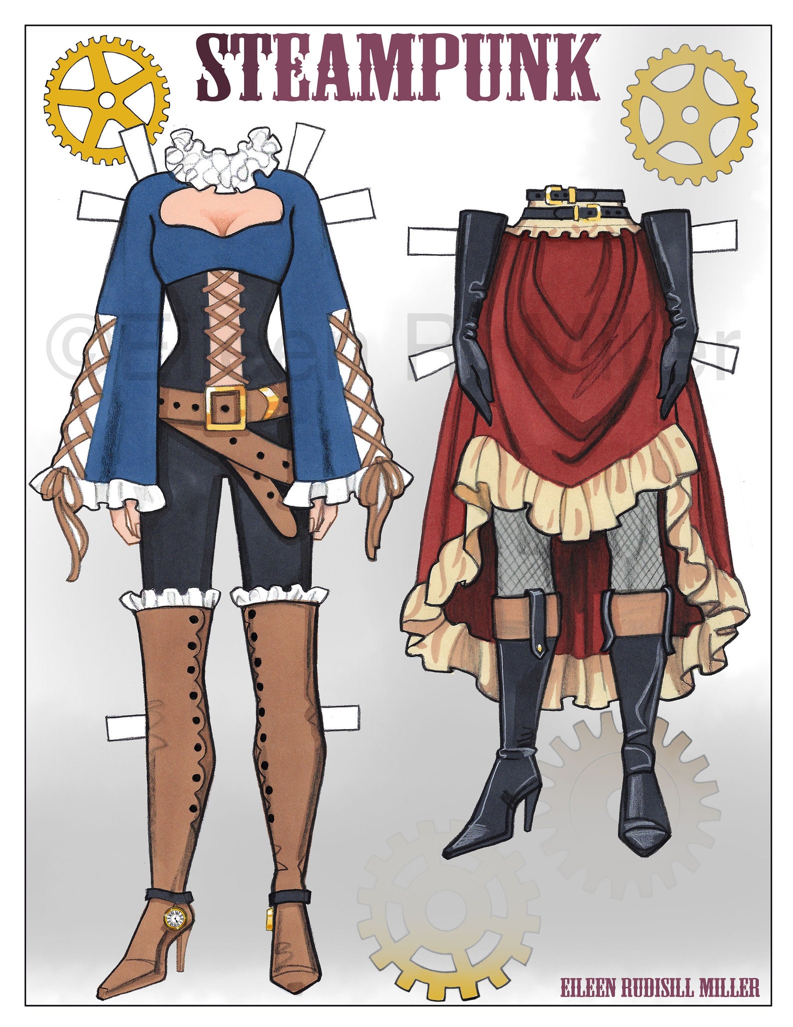 Steampunk Paper Doll - Etsy