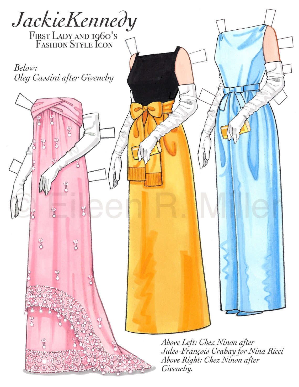 Jackie Kennedy Paper Doll - Etsy