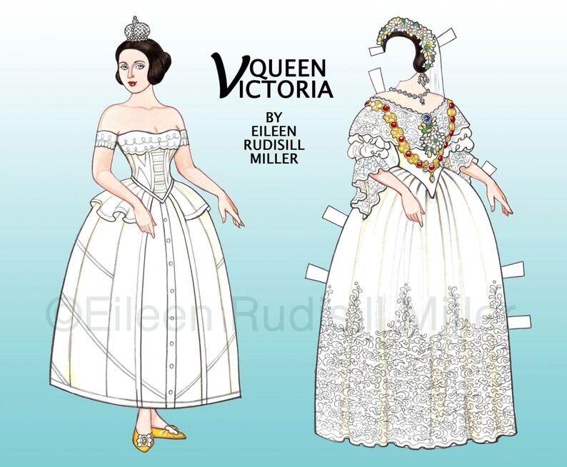 Queen Victoria Paper Doll - Etsy