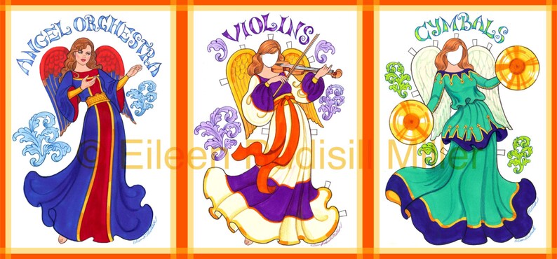 Angel Orchestra Paper Doll - Etsy