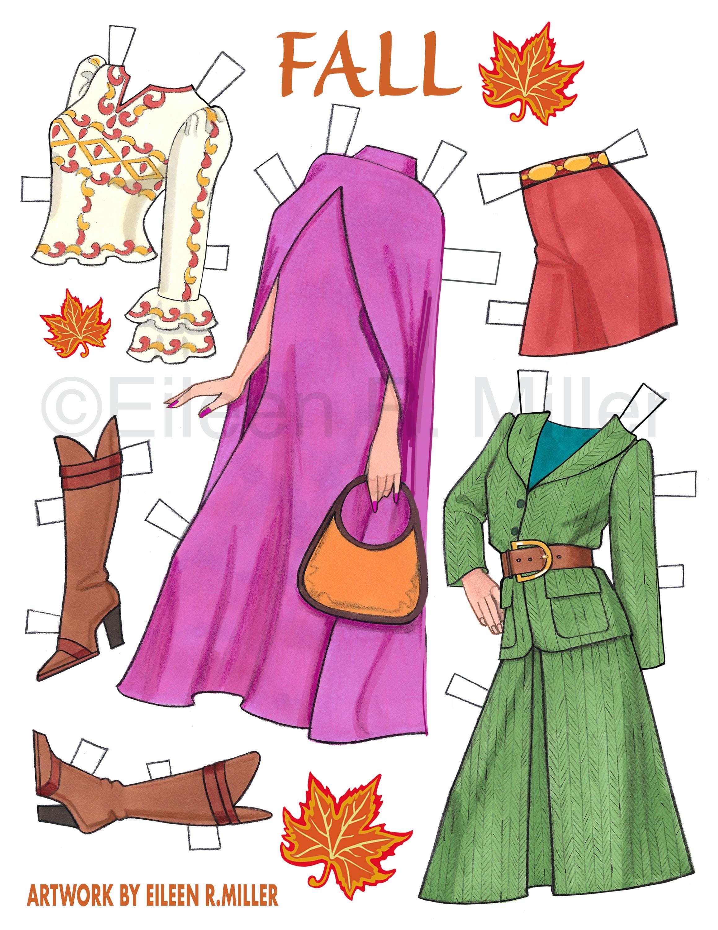 Fall Paper Doll - Etsy