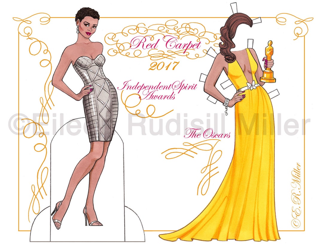 2017 Red Carpet Paper Doll - Etsy