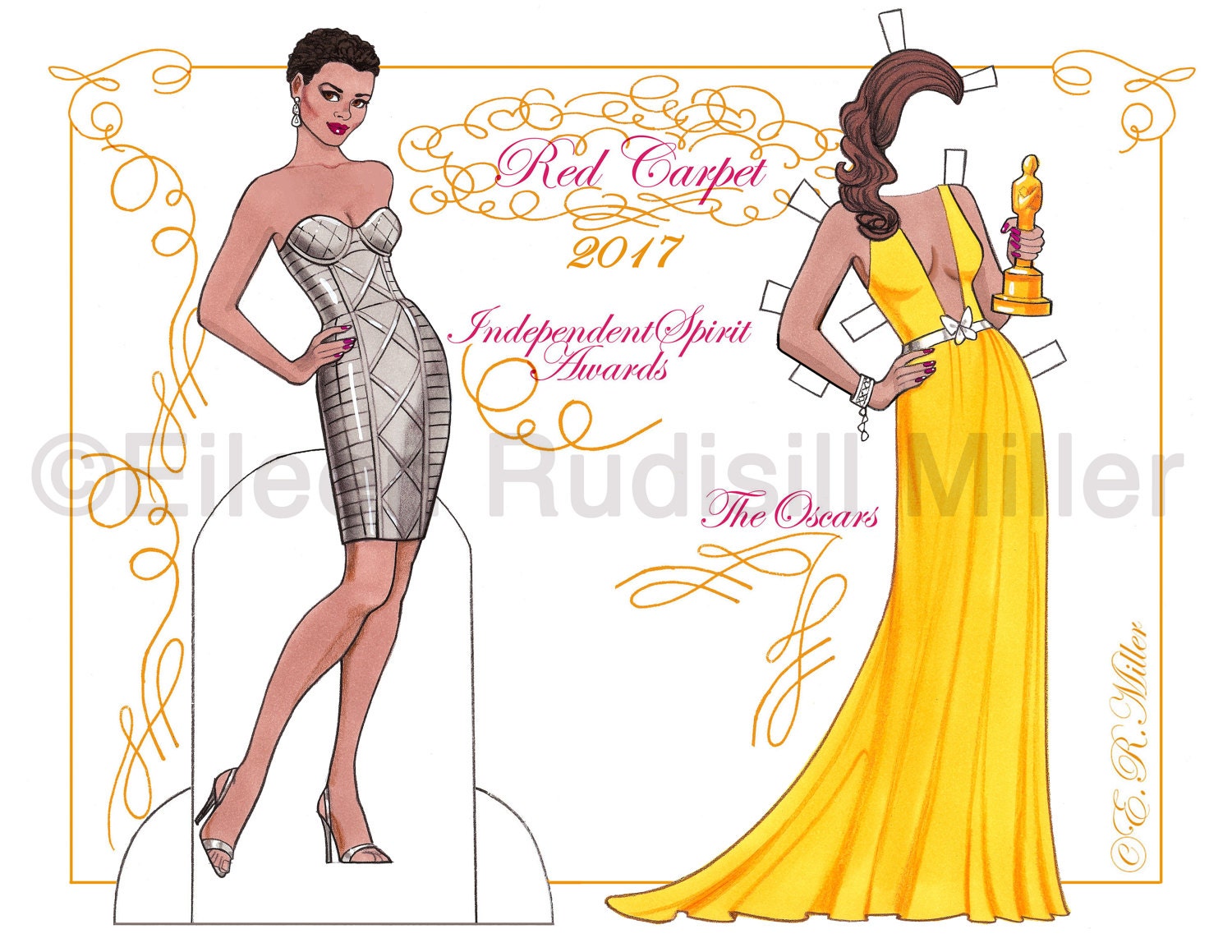 2017 Red Carpet Paper Doll - Etsy
