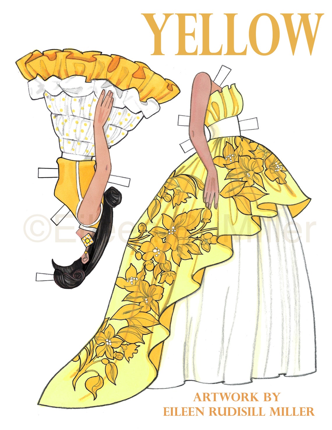 Yellow Paper Doll - Etsy
