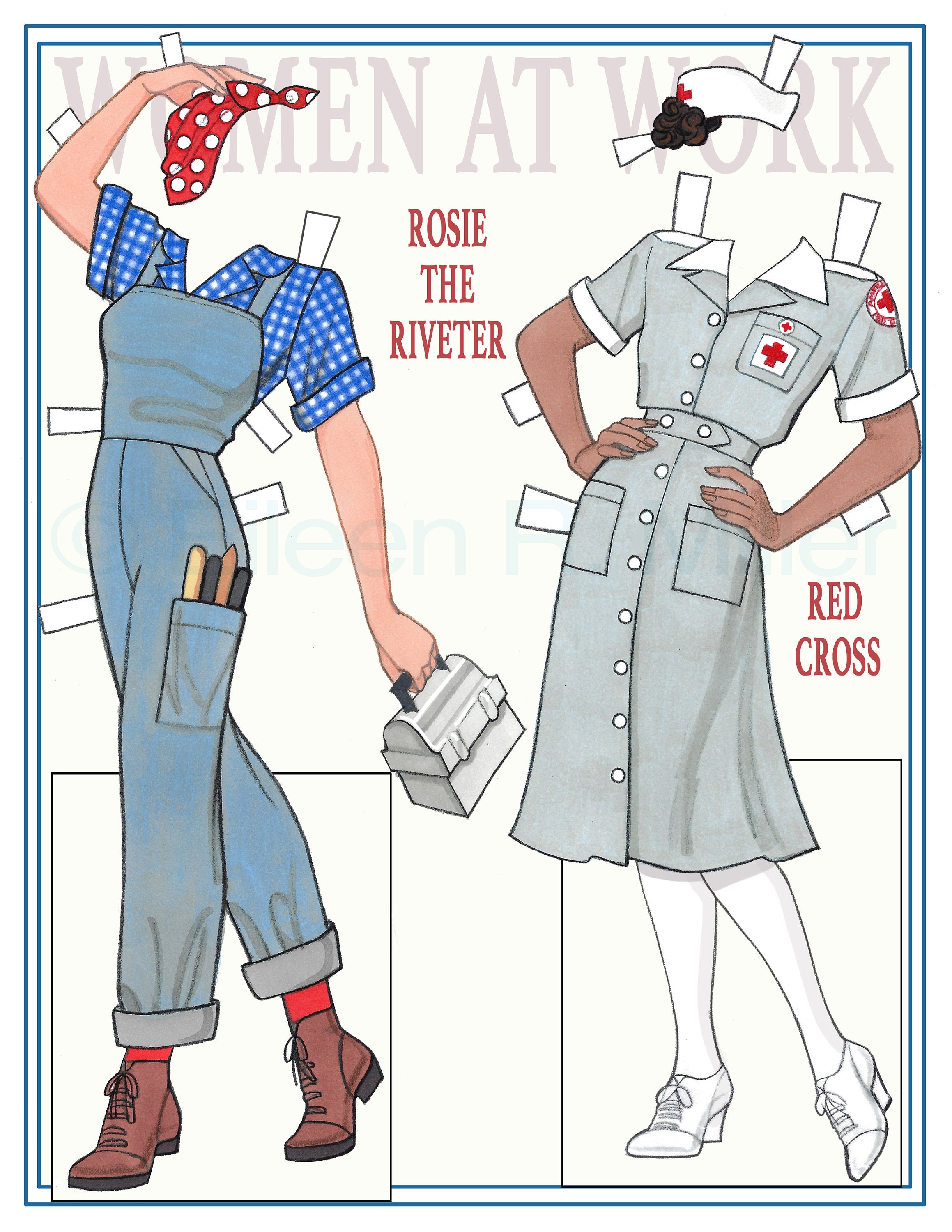 WWII Women in Service Paper Doll - Etsy