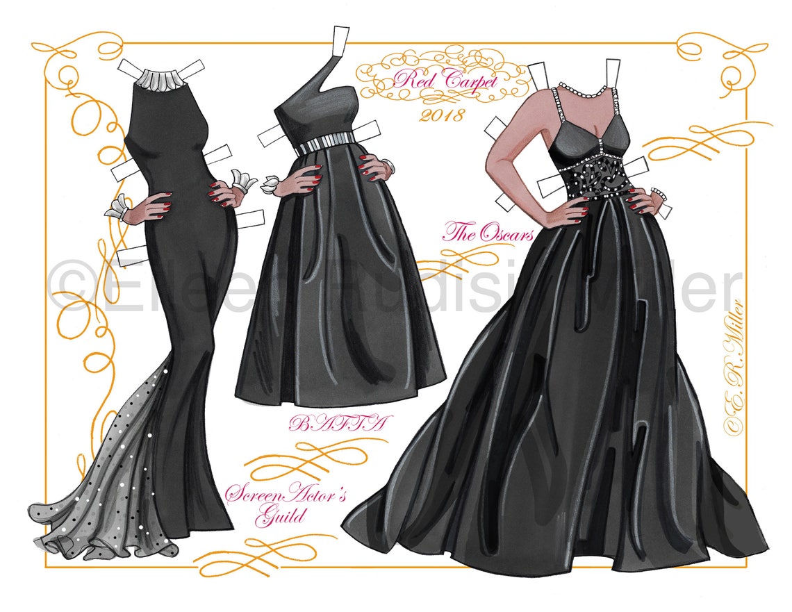 2018 Red Carpet Paper Doll - Etsy