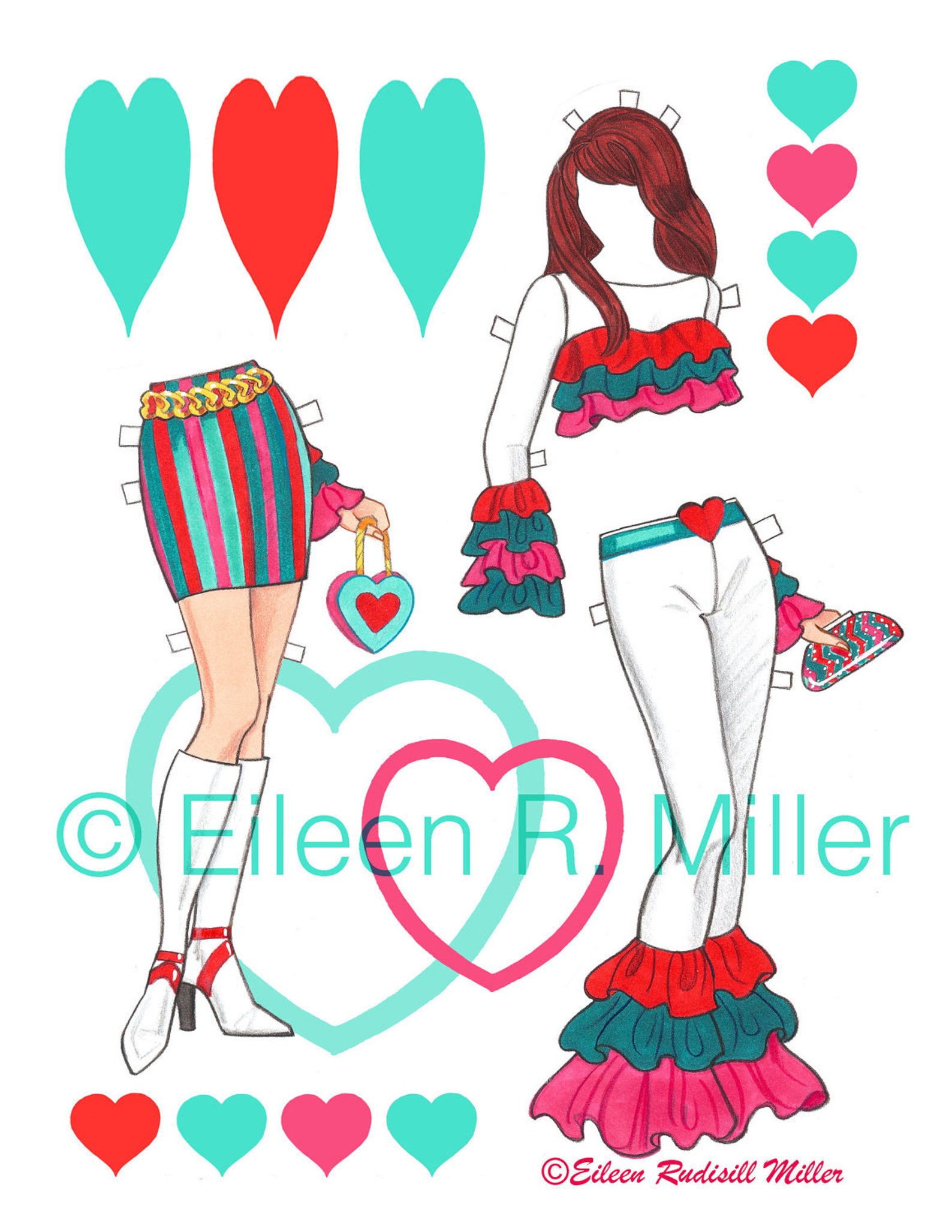 Valentine's Paper Doll - Etsy