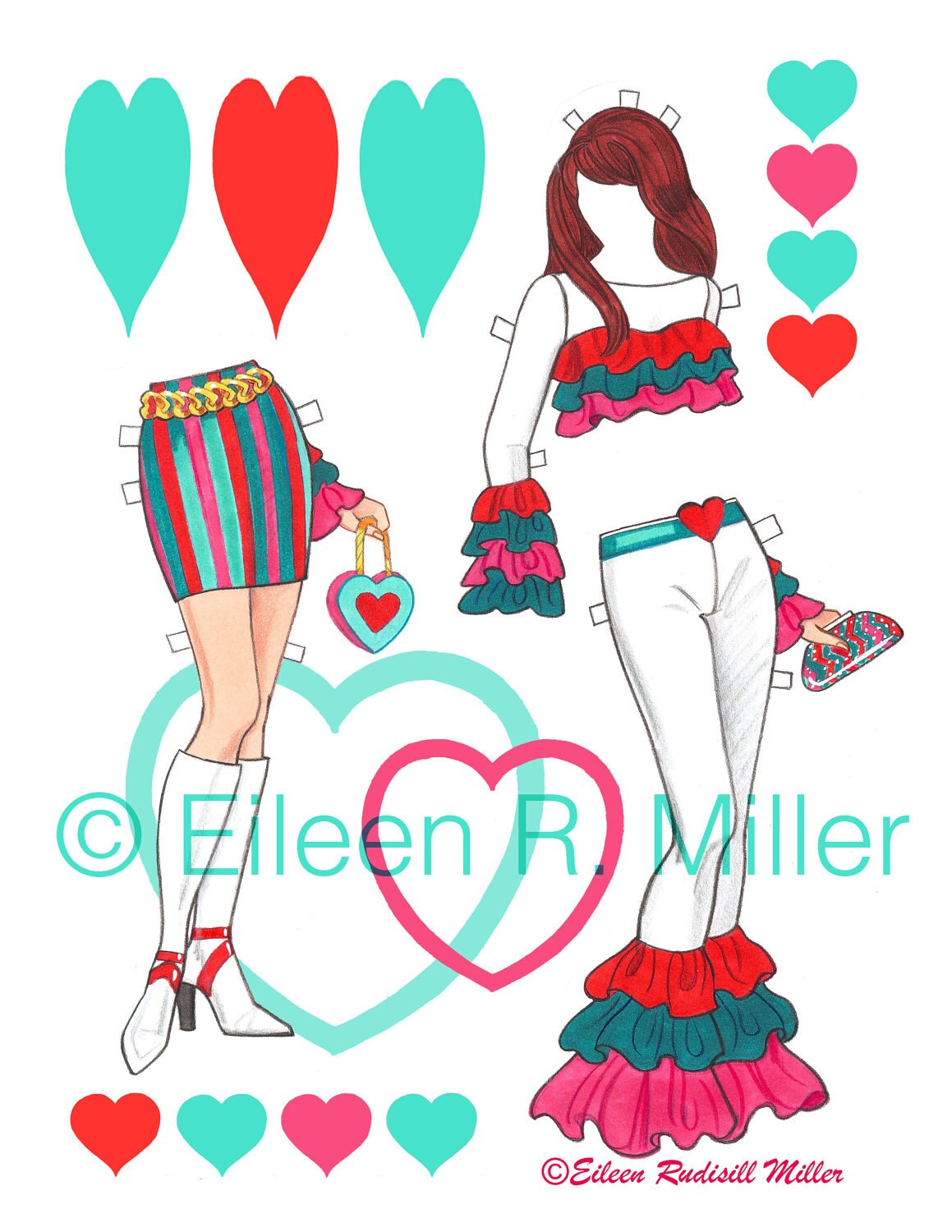 Valentine's Paper Doll - Etsy