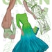 Green Paper Doll - Etsy