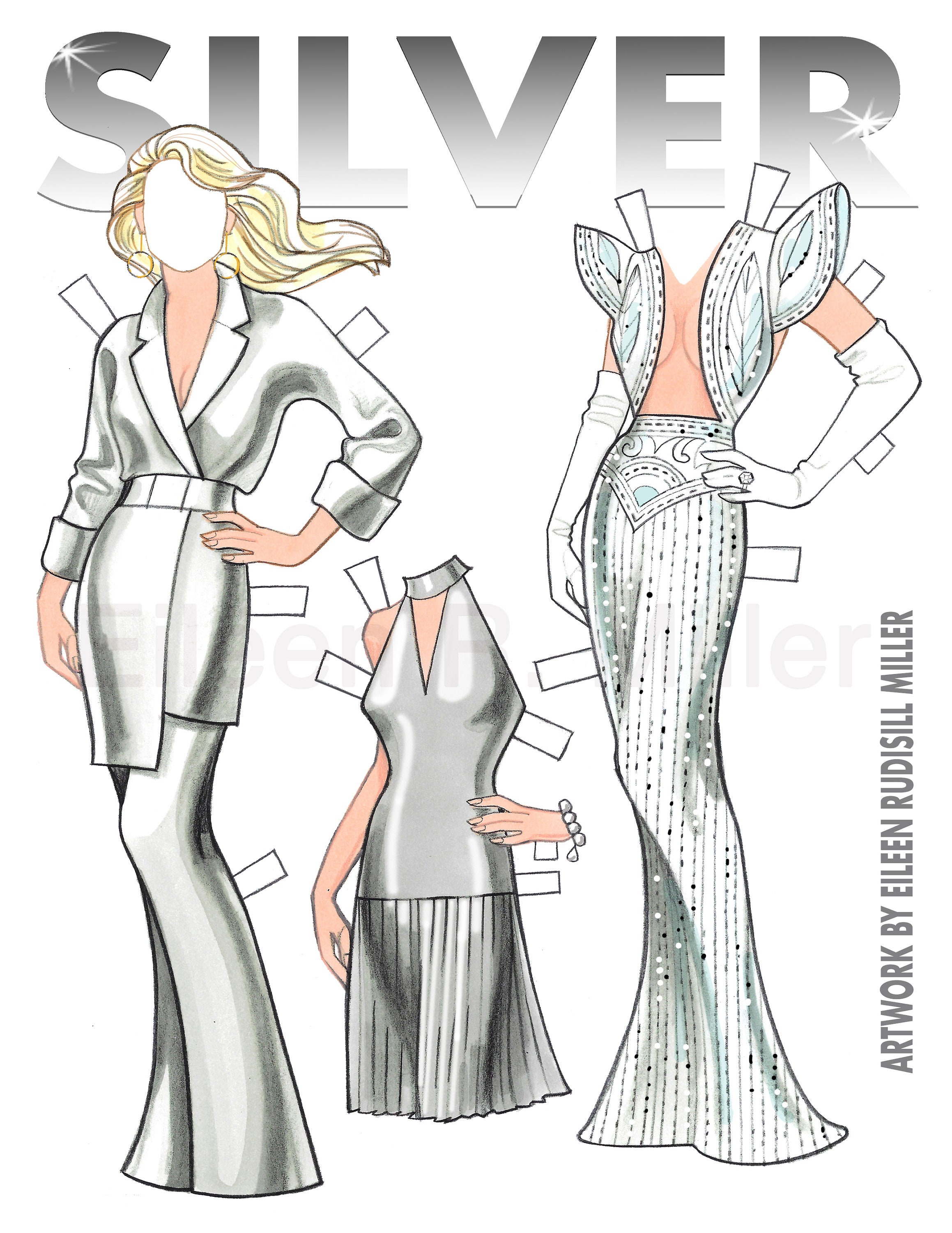 Silver Paper Doll - Etsy