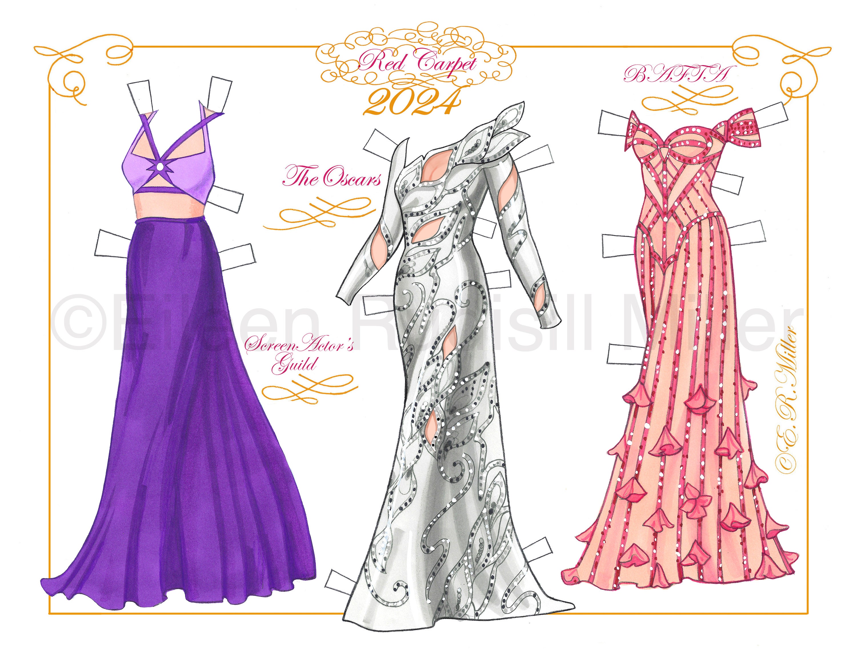 2024 Red Carpet Paper Doll - Etsy
