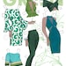 Green Paper Doll - Etsy