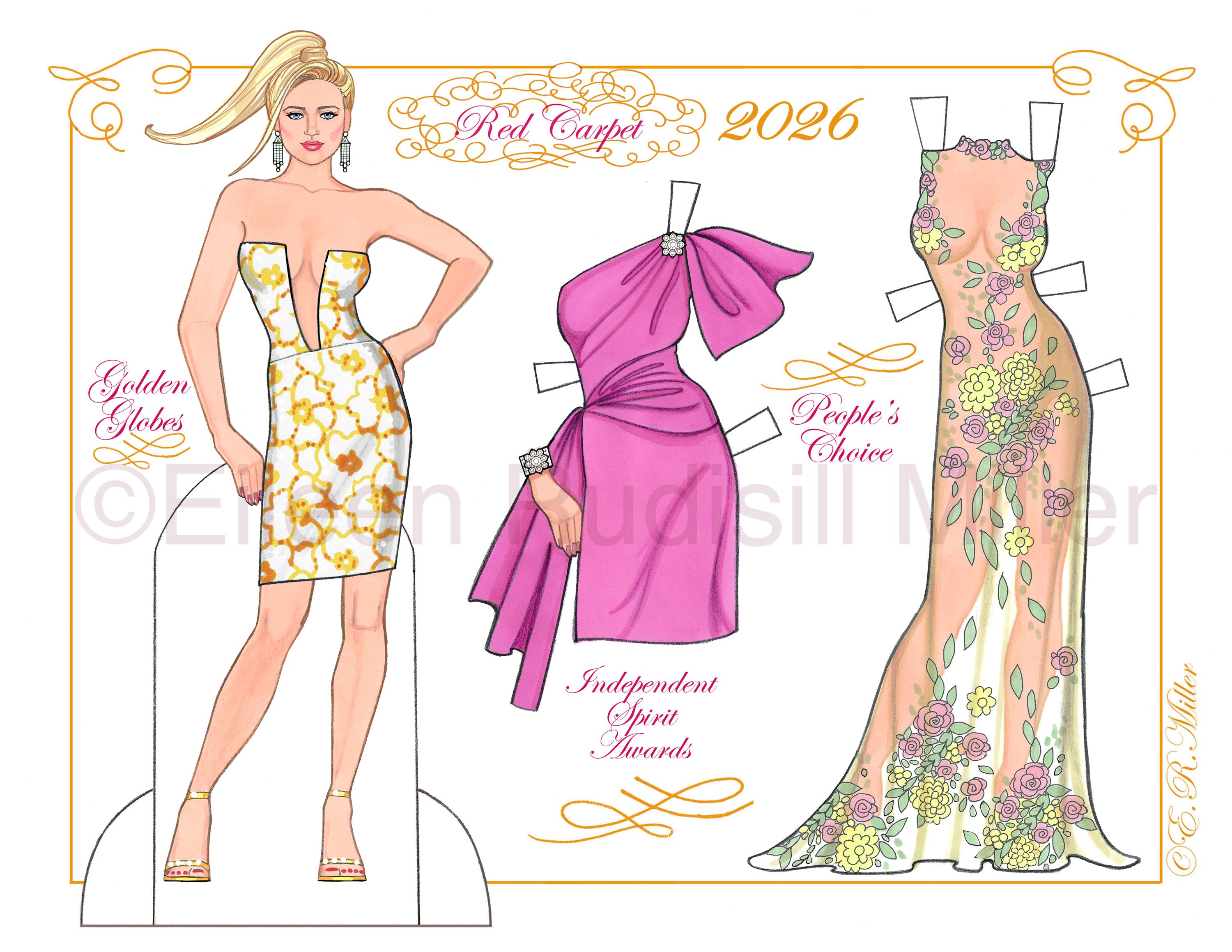 2026 Red Carpet Paper Doll - Etsy