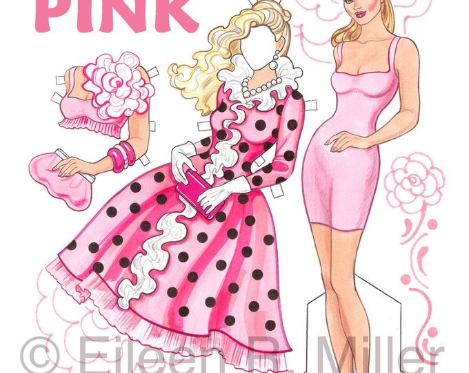 Pink Paper Doll - Etsy