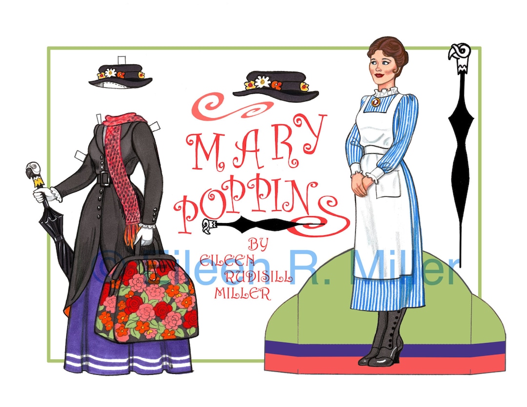 Mary Poppins Paper Doll - Etsy