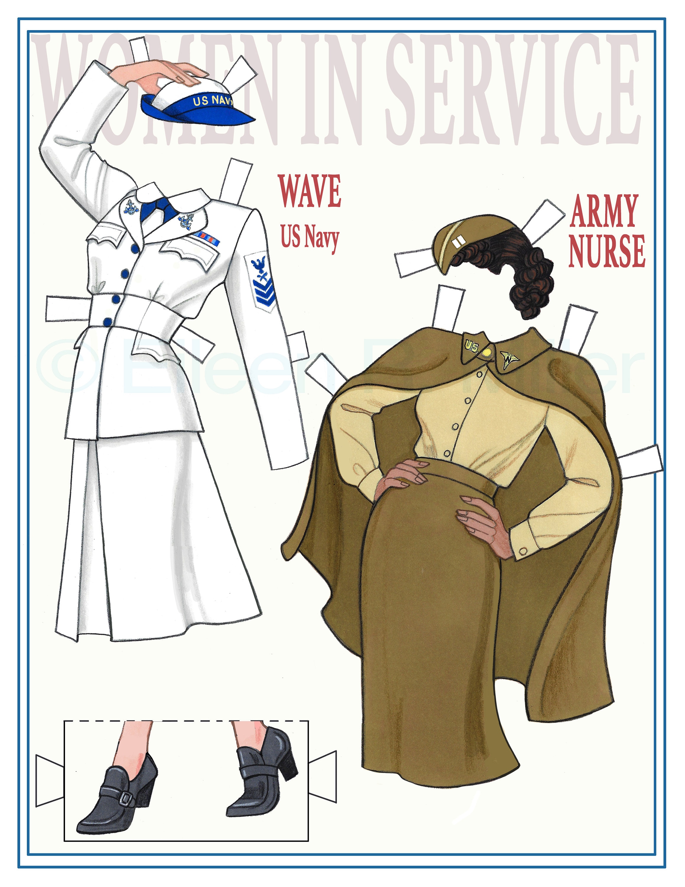 WWII Women in Service Paper Doll - Etsy