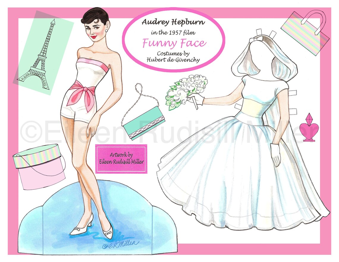 Audrey Hepburn in "funny Face" Paper Doll - Etsy