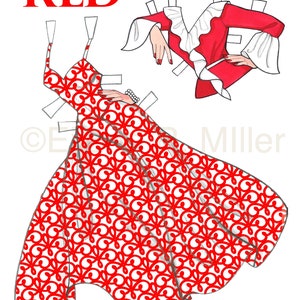Red Paper Doll - Etsy