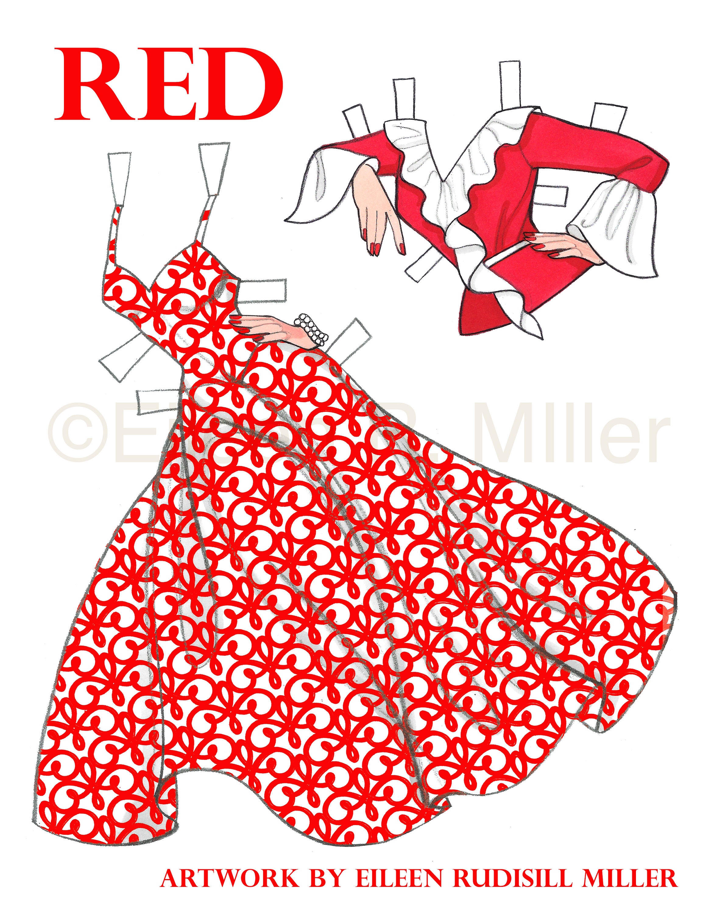 Red Paper Doll - Etsy