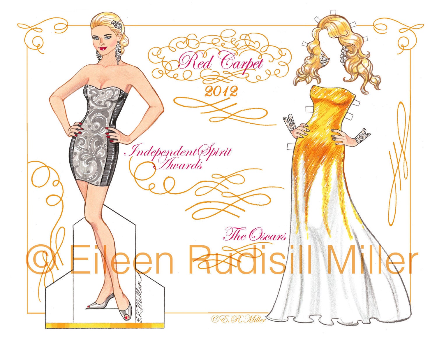 2012 Red Carpet Paper Doll - Etsy
