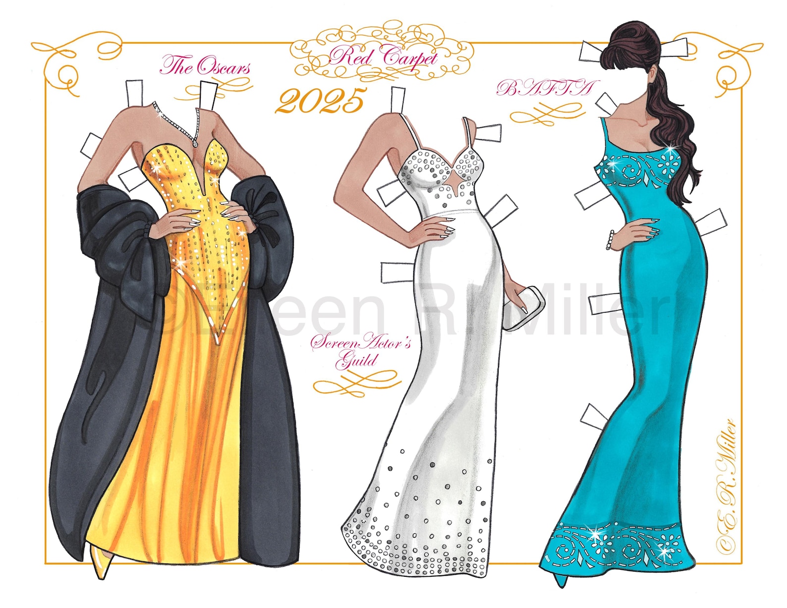 2025 Red Carpet Paper Doll - Etsy