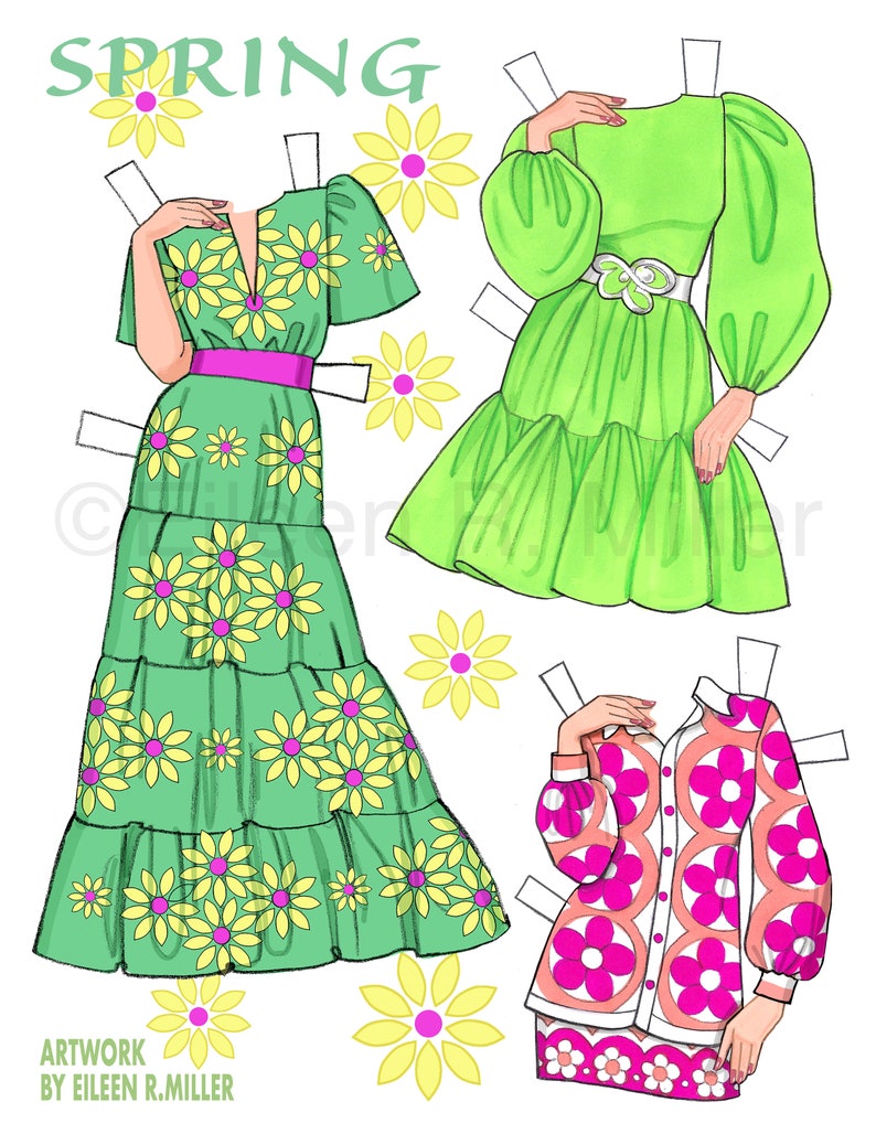 Spring Paper Doll - Etsy