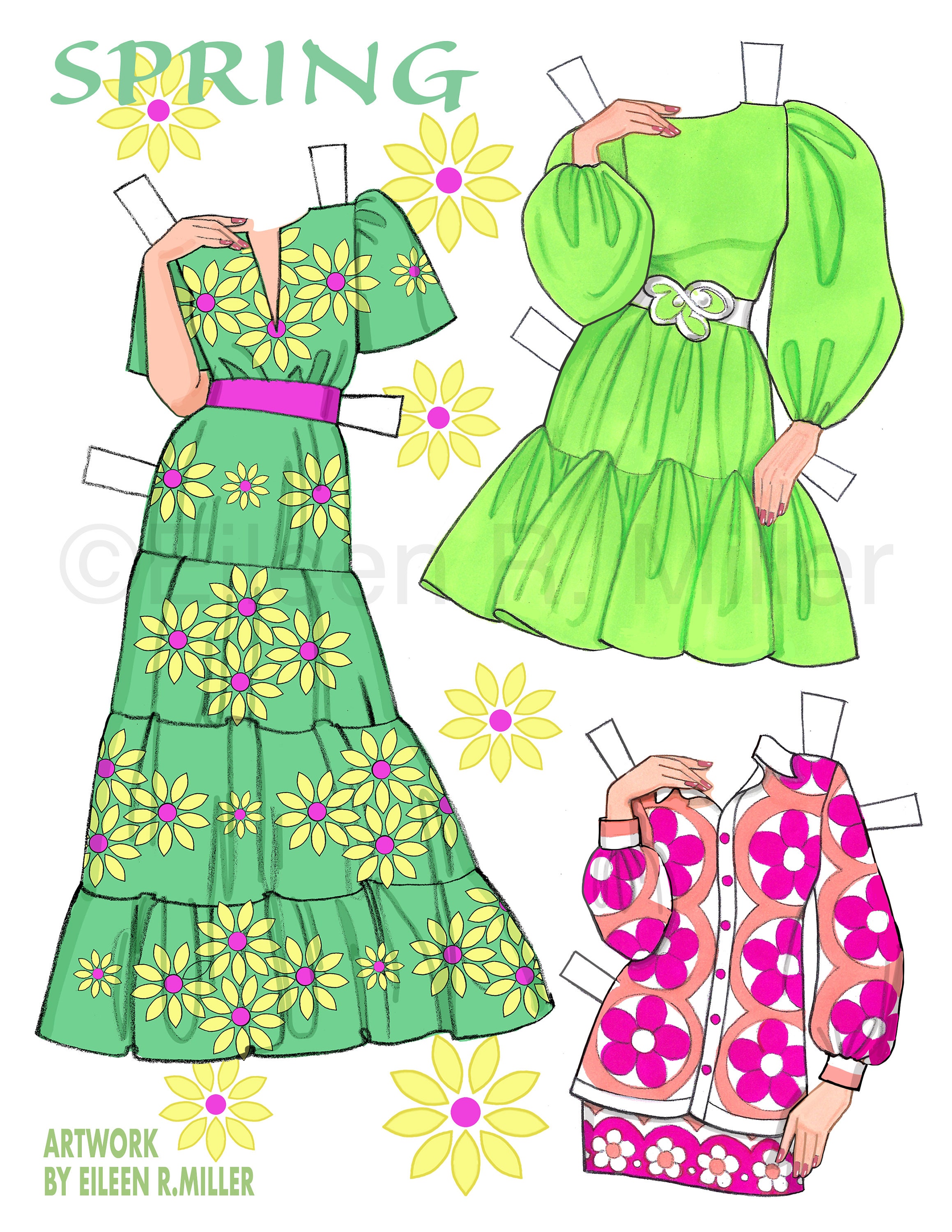 Spring Paper Doll - Etsy