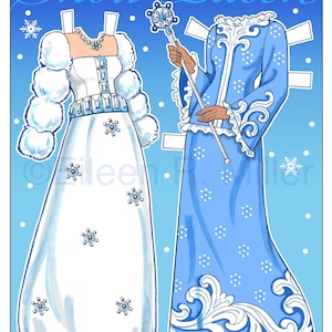 Snow Queen Paper Doll - Etsy