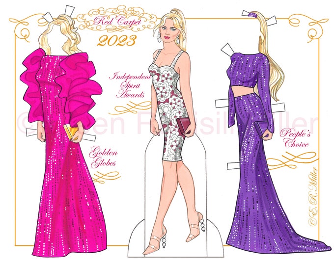2023 Red Carpet Paper Doll - Etsy