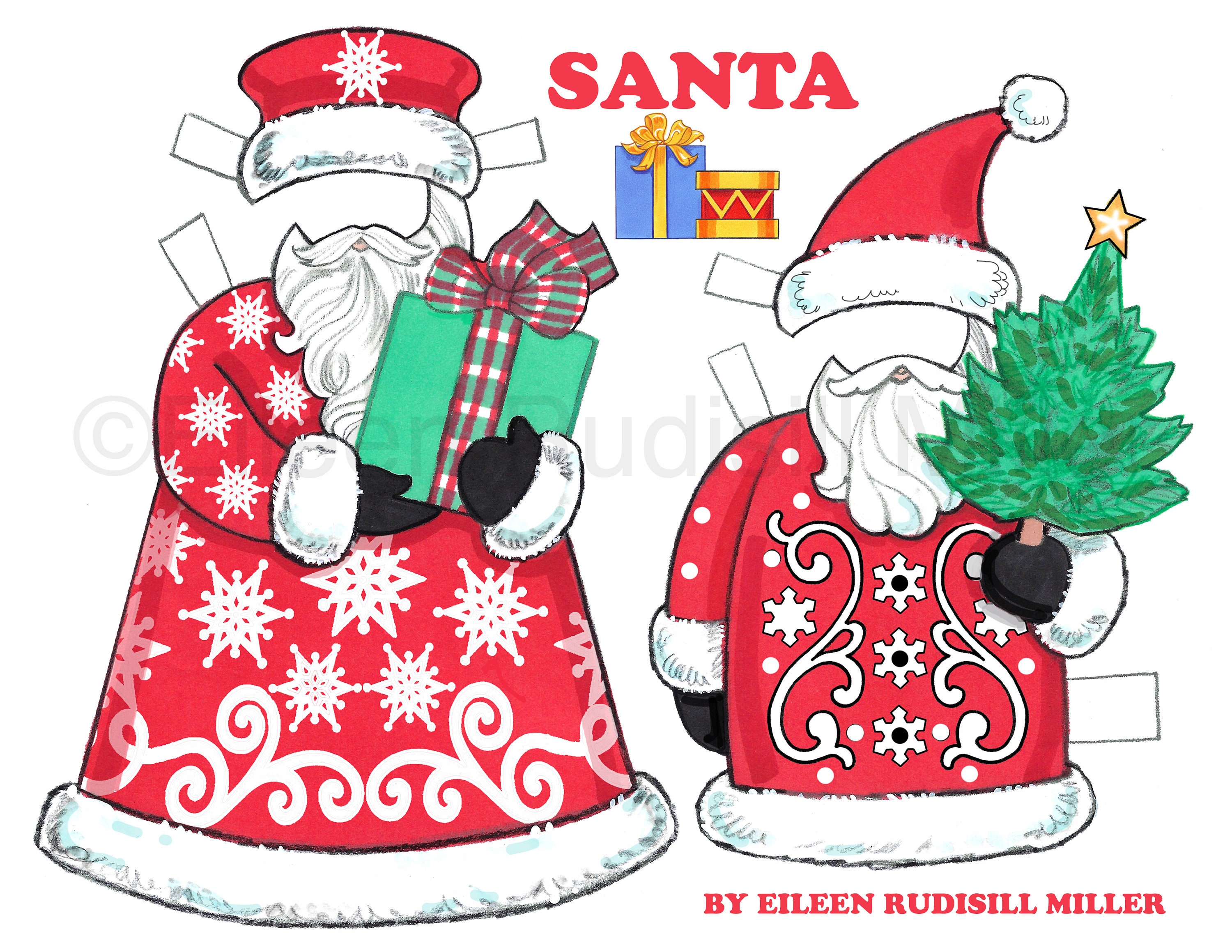 Santa Claus Paper Doll - Etsy