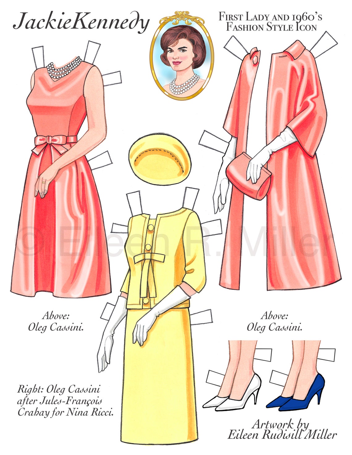 Jackie Kennedy Paper Doll - Etsy