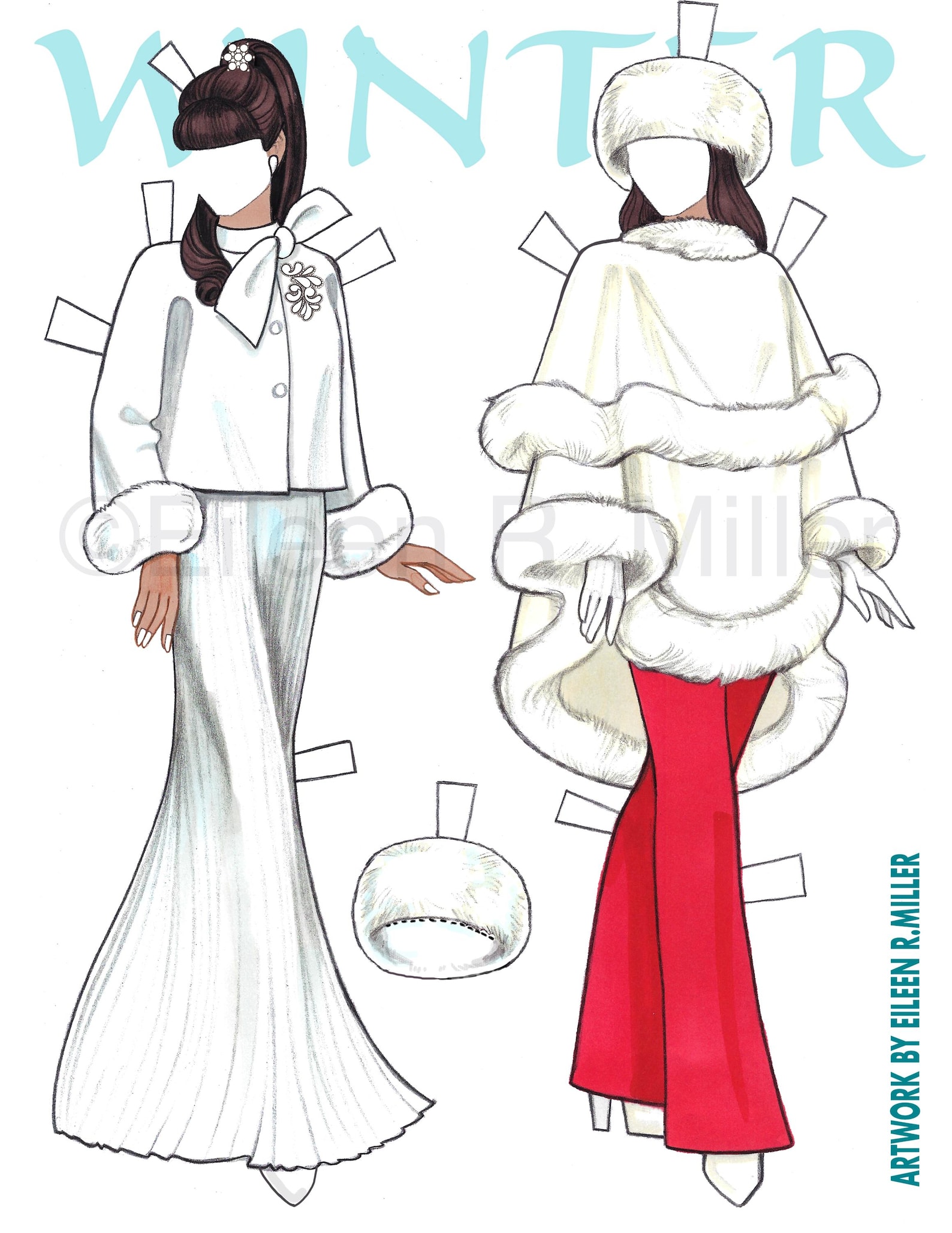 Winter Paper Doll - Etsy