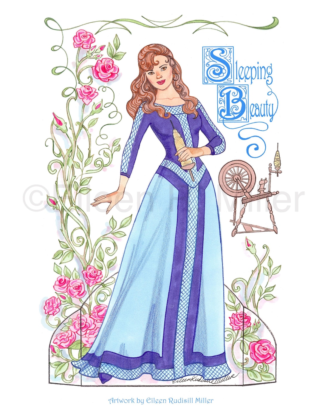 Sleeping Beauty Paper Doll - Etsy