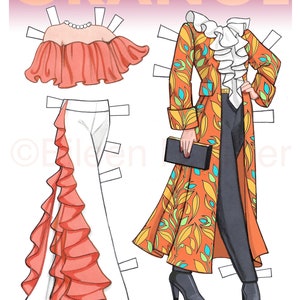 Orange Paper Doll - Etsy