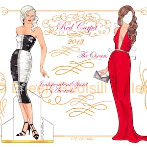 2013 Red Carpet Paper Doll - Etsy