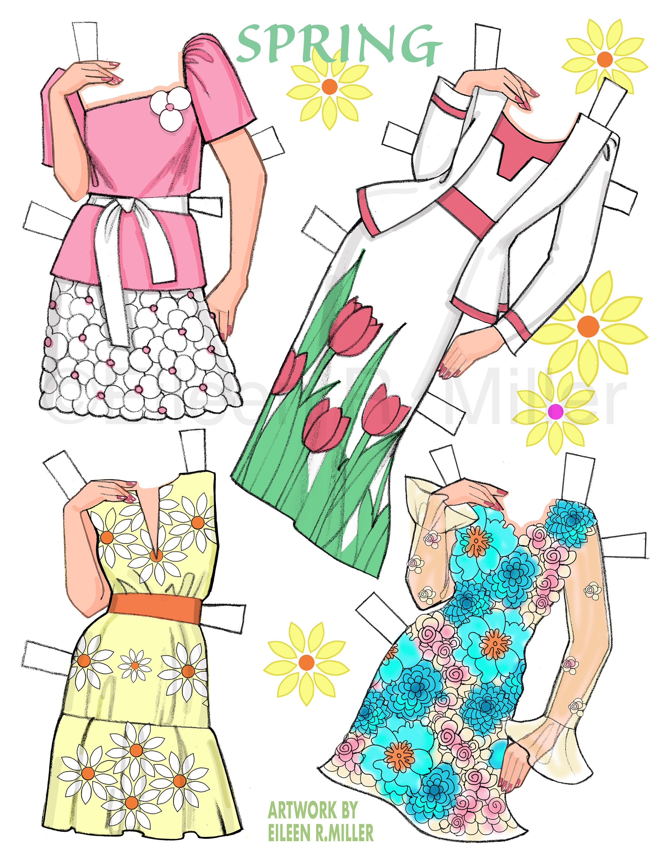 Spring Paper Doll - Etsy