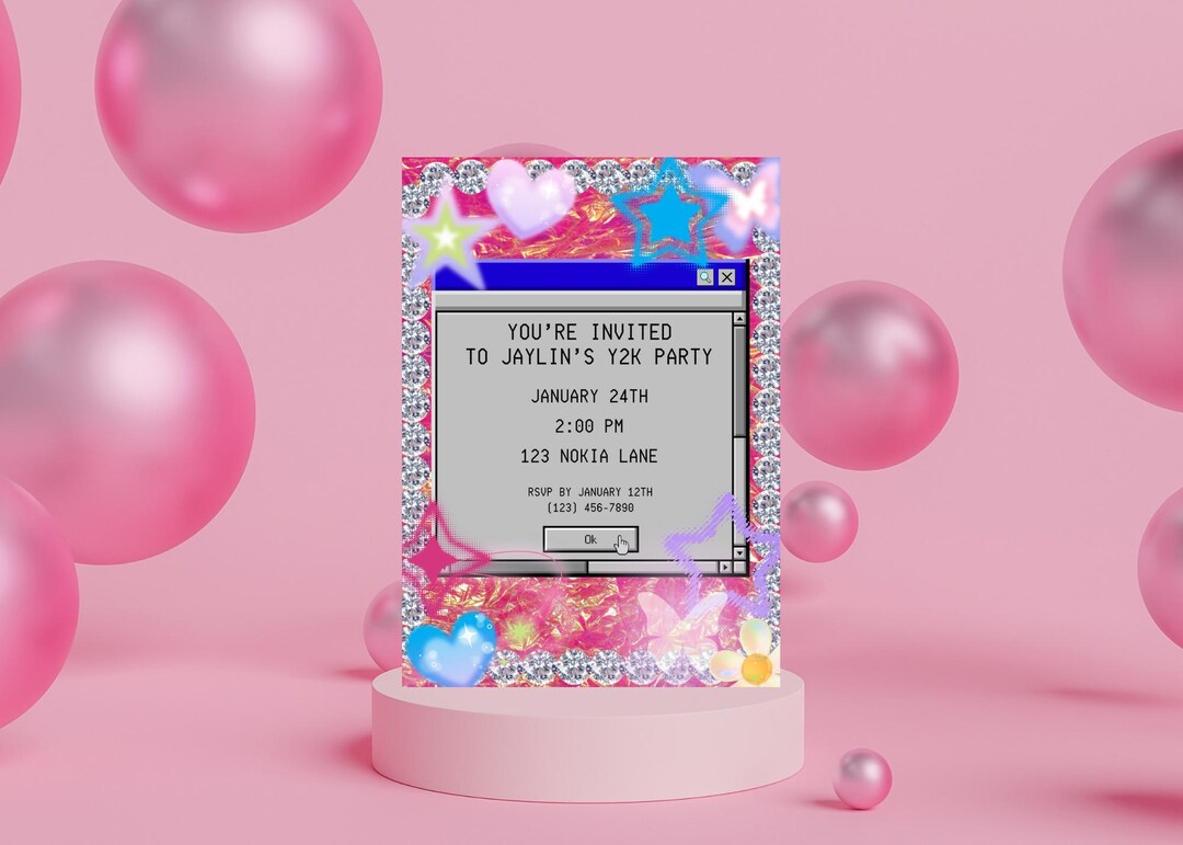 2000’s Birthday Invitation: Editable Template (digital File Only) - Etsy