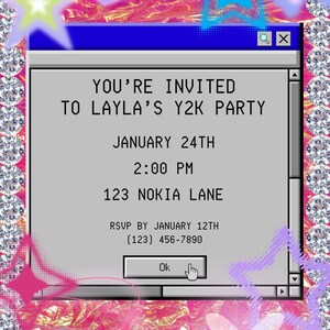 2000’s Birthday Invitation: Editable Template (digital File Only) - Etsy