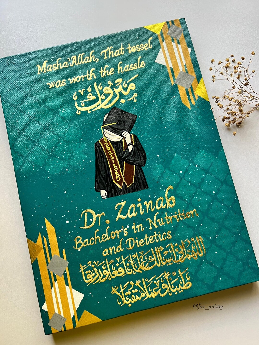 Custom Islamic Graduation Gift Canvas | Personalized Name, Degree ...