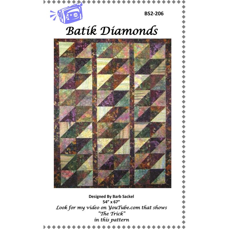 Batik Diamonds Quilt Pattern BS2-206 - Paper Pattern - Etsy