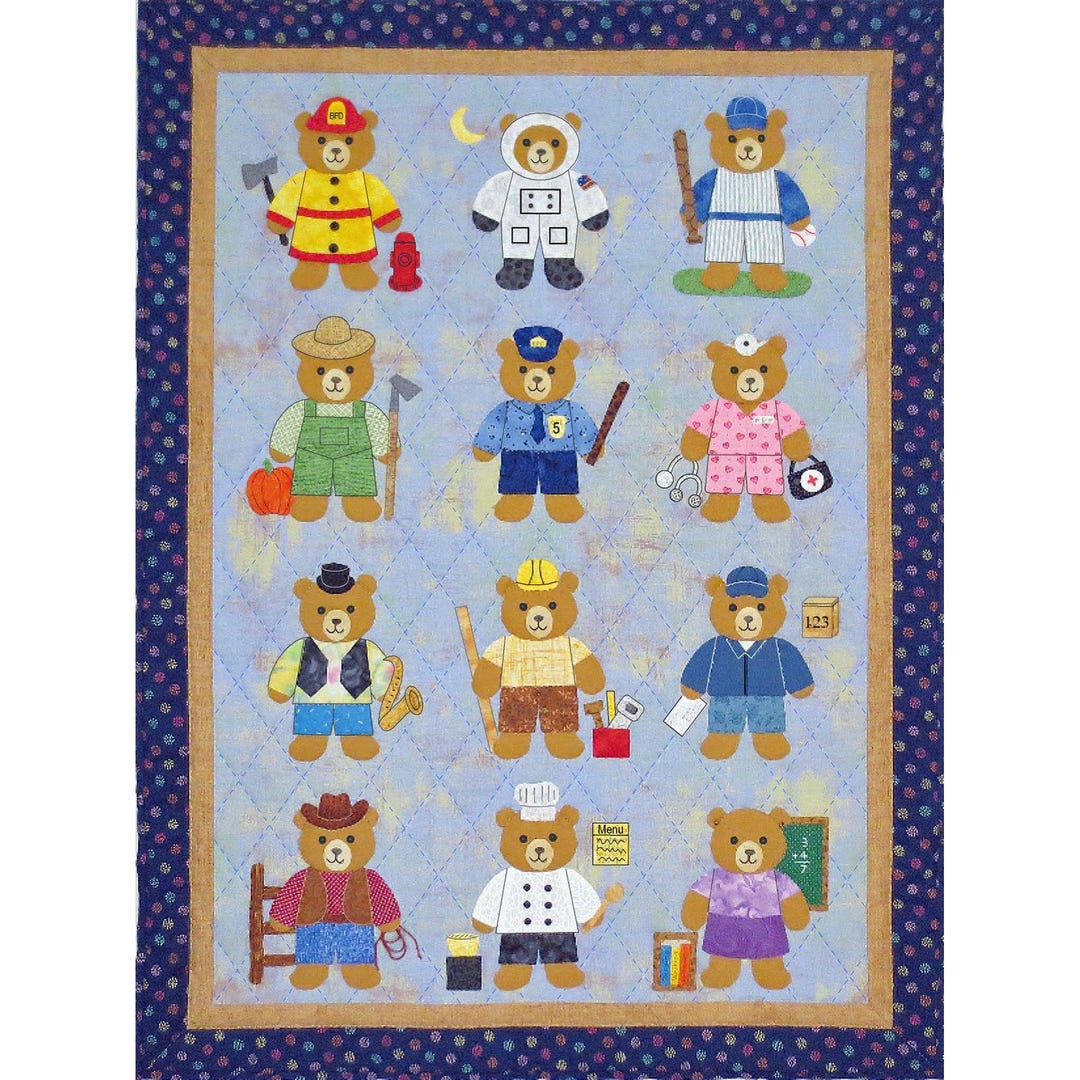 Bears at Work Quilt Pattern SCN-2078 - Paper Pattern - Etsy